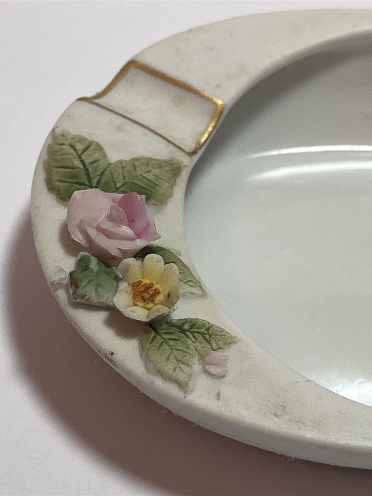 Vintage 50s MCM Lefton Bone China Hand Painted Ashtray Flowers KW1196N ...