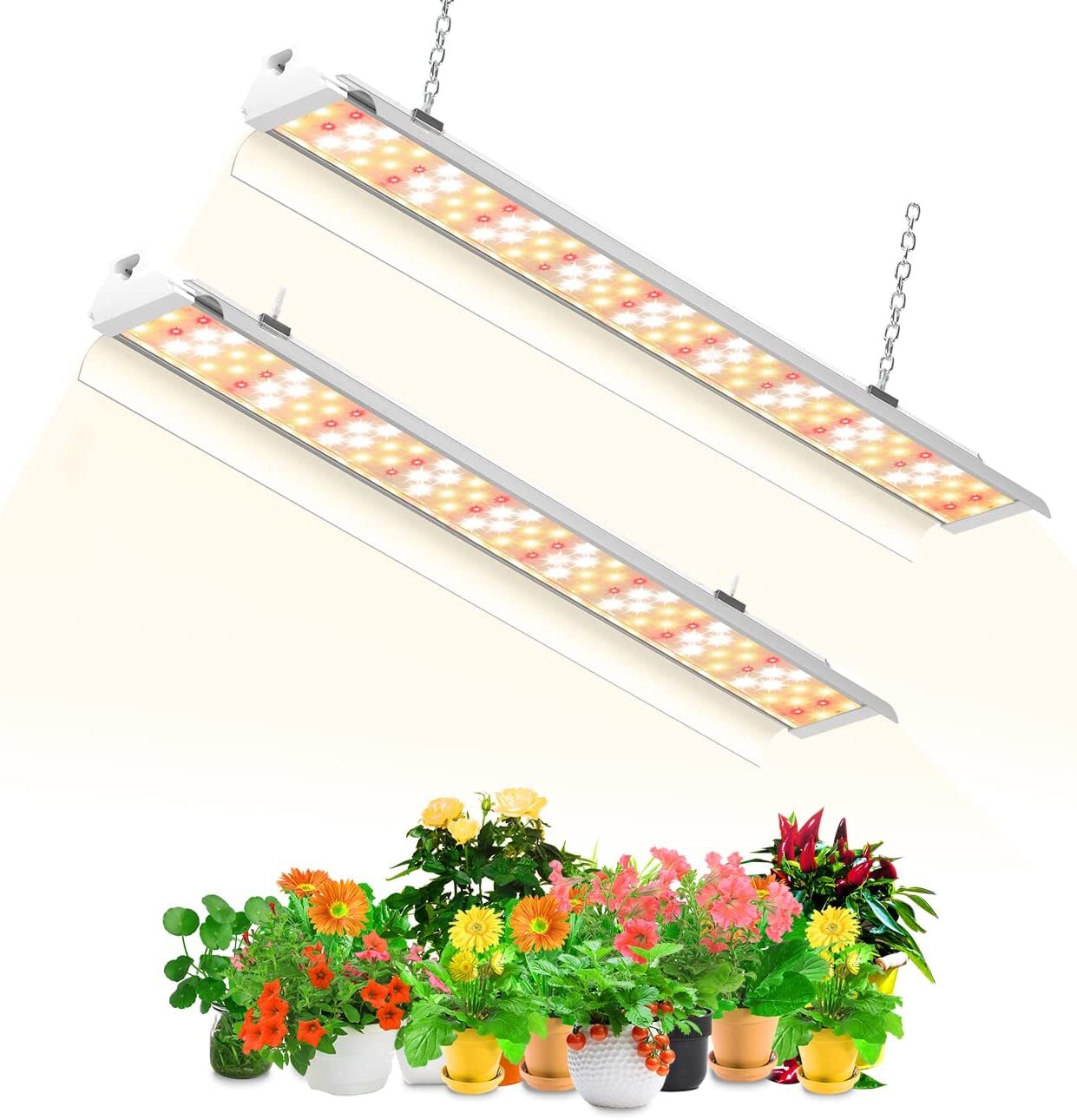 SZHLUX Grow Light 4ft 140W 2x70W, 800W Equivalent Super Bright LED Full ...
