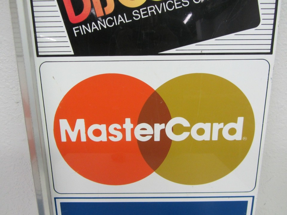 Vintage Metal Visa & Mastercard & Discover Credit Card Double Sided ...