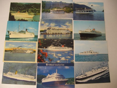 vintage lot 12 Ocean Liner steamship cruise ships postcards 1940s ...