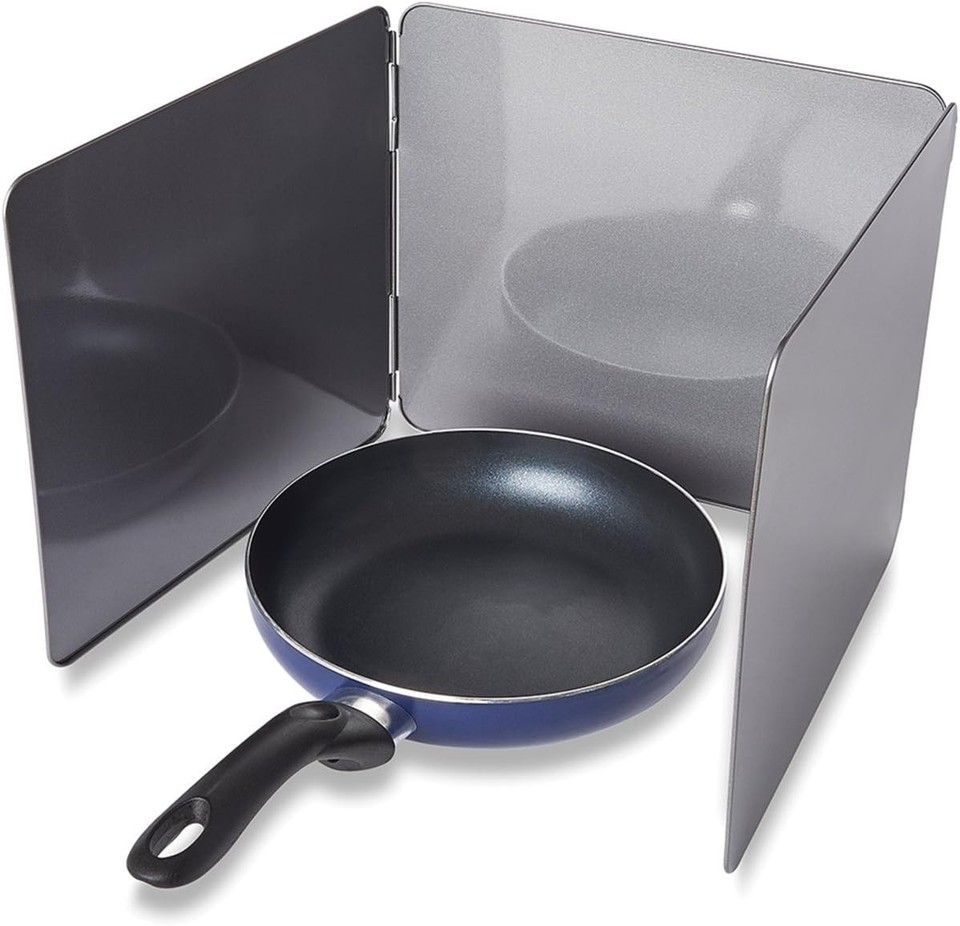 Fox Run Non Stick 3 Sided Splatter Guard Stove Top Frying Pan 9 x 10.25 ...
