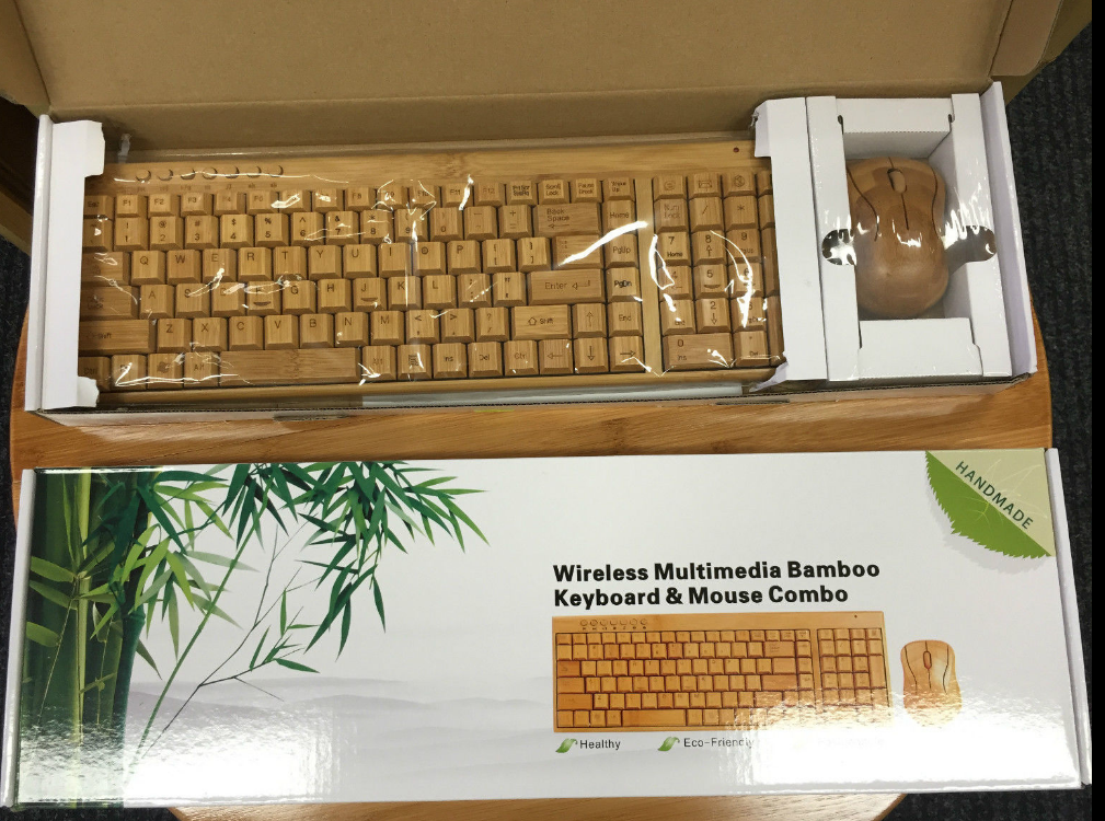 Handgemachte Bambus Holz Tastatur Maus Multimedia umweltfreundliche ...