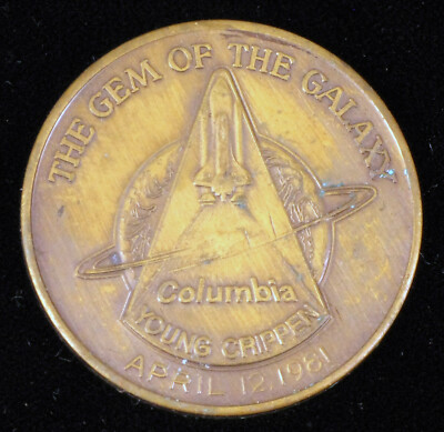 VINTAGE 1981 SPACE SHUTTLE COLUMBIA TOKEN FOB YOUNG CRIPPEN GEM OF ...
