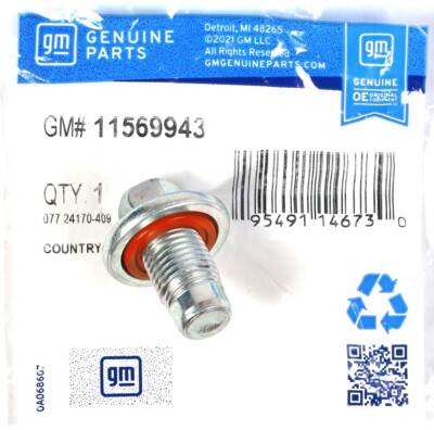11569943 OE Engine Oil Drain Plug 2001-2016 GM 6.6L Duramax LB7 LLY LBZ ...