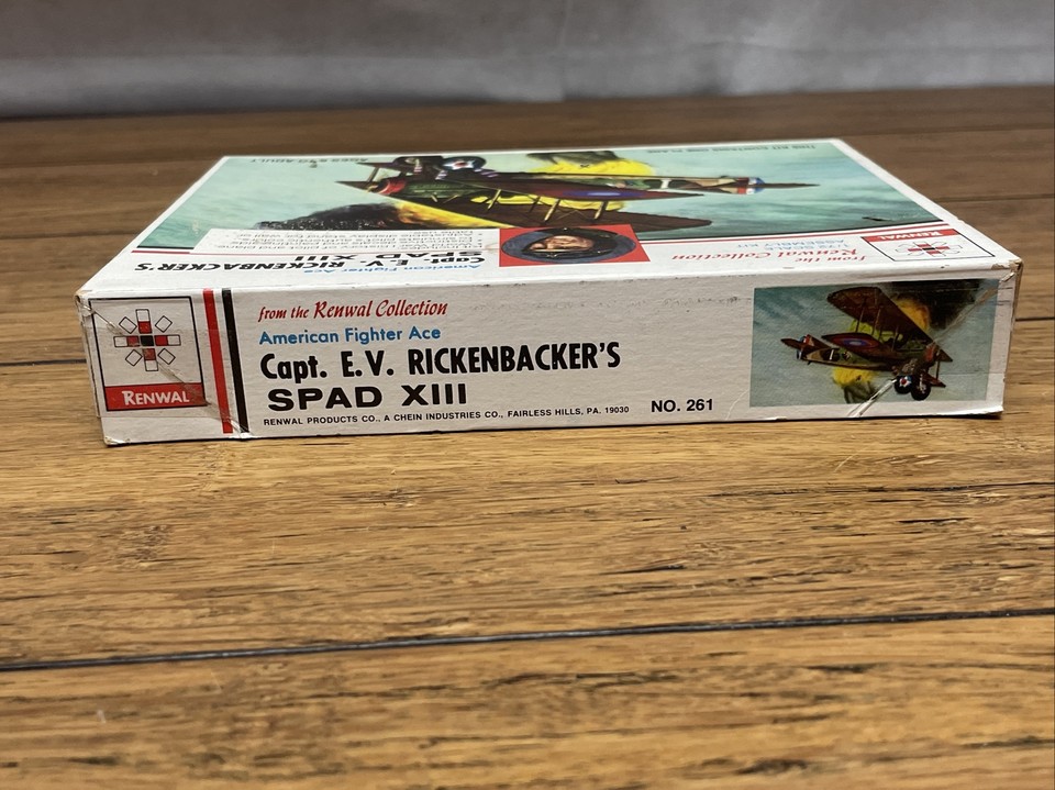 Renwal 1/72 Model Kit Capt. E.V. RICKENBACKER's SPAD XIII Plane NO. 261 ...