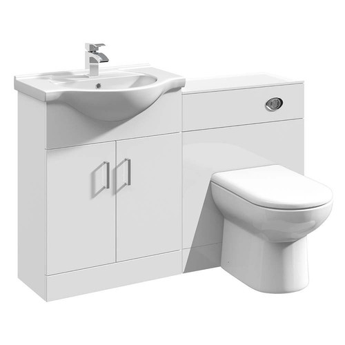 Vanity Unit Combined Sink Toilet Bathroom Suite Furniture Set Seat Pan ...