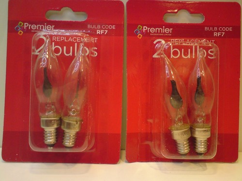 Premier RF7, 2 x Packs of 2 Clear Spare Christmas Flicker Light Bulbs ...