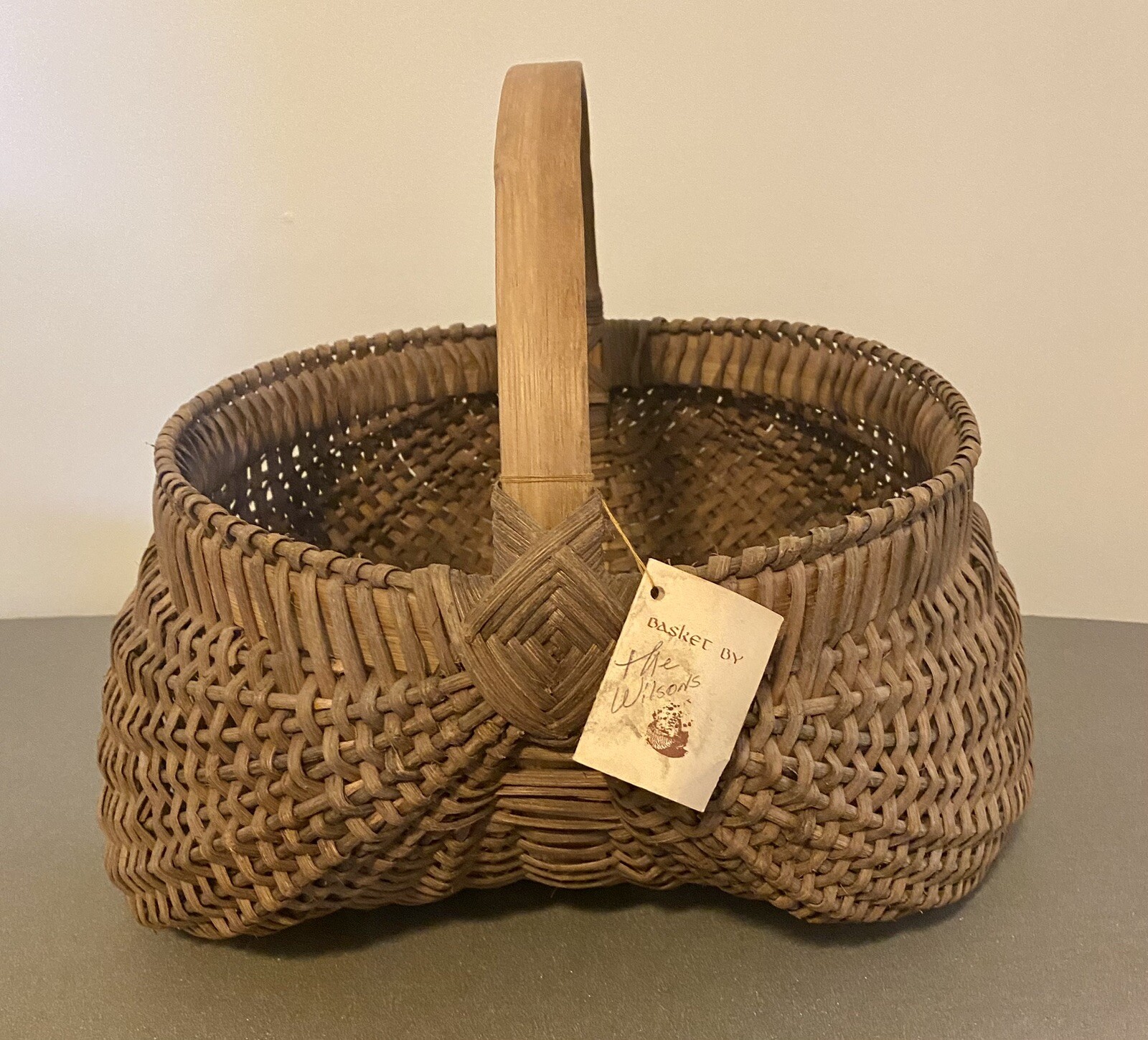 Vintage Handmade Large Splint Buttock Egg Basket White Oak 12” X 15 ...