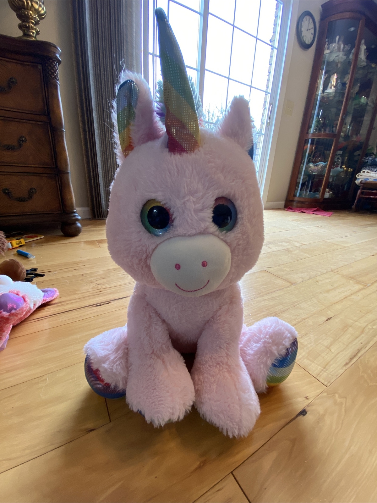 Spark Create Imagine Pink Unicorn Rainbow Mohawk & Paws Stuffed Animal ...
