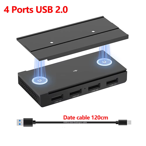 USB HUB Desk Magnetic USB3.2 Splitter Adapter High Speed Data Transfer ...