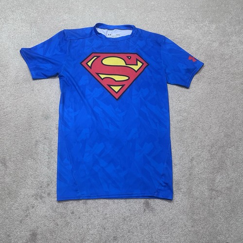 Under Armour Superman Compression Shirt Mens Large Blue | eBay