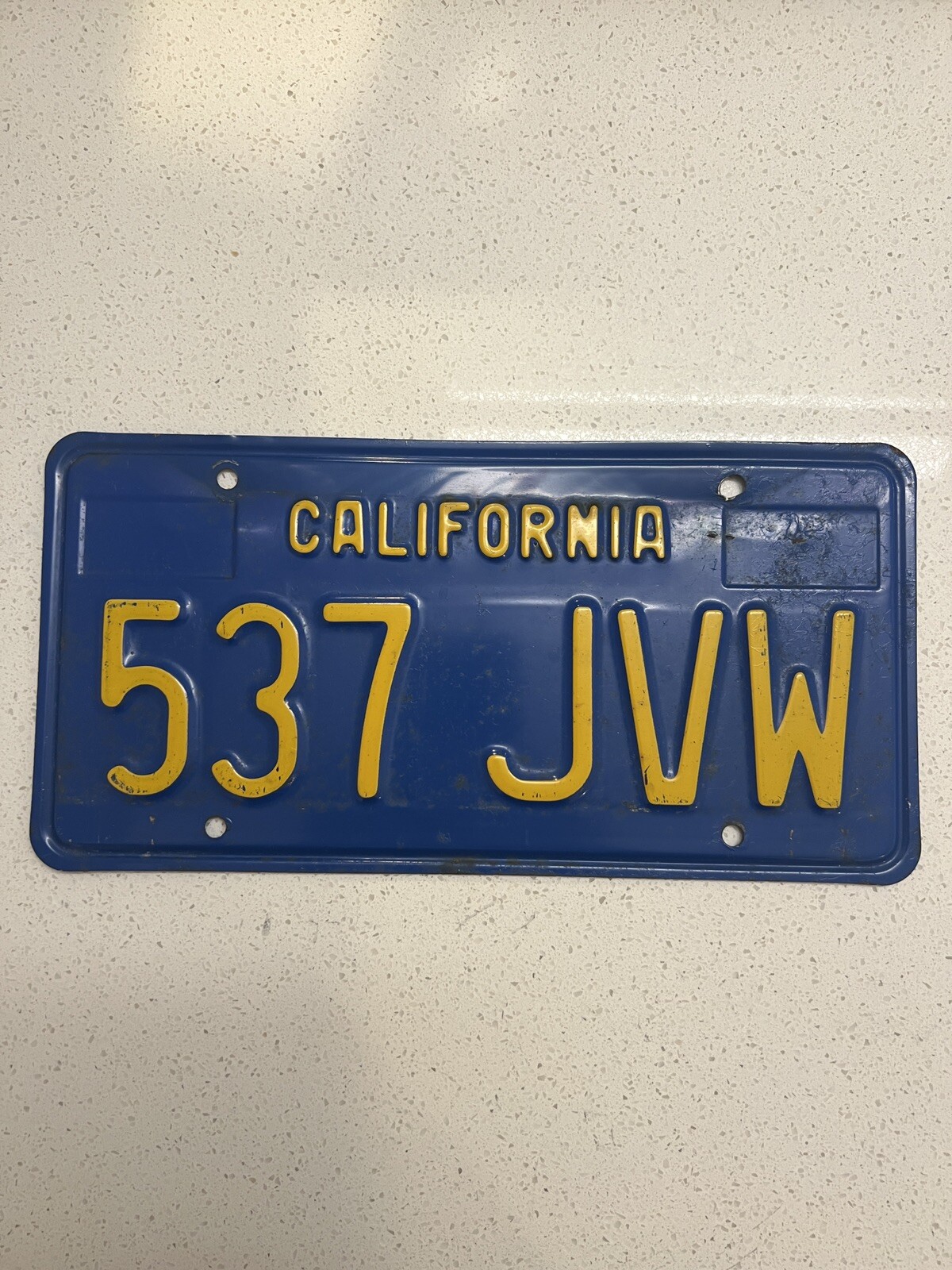 CLASSIC CALIFORNIA BLUE AND GOLD LICENSE PLATE TAG #537 JVW. VINTAGE | eBay