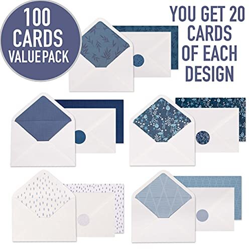 100 Pack Blank Greeting Cards with Envelopes & Stickers All Occasion ...
