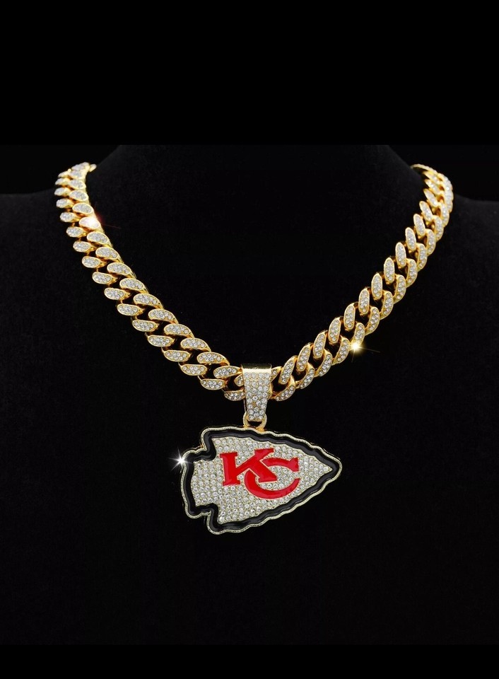 KANSAS CITY CHIEFS Bling Hip Hop Pendant Gold 24" Chain | eBay