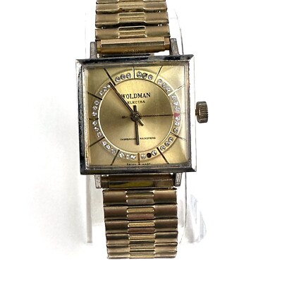 Men's Woldman Electra Mechanical Gold Tone Wrost Watch Working Jeweled ...