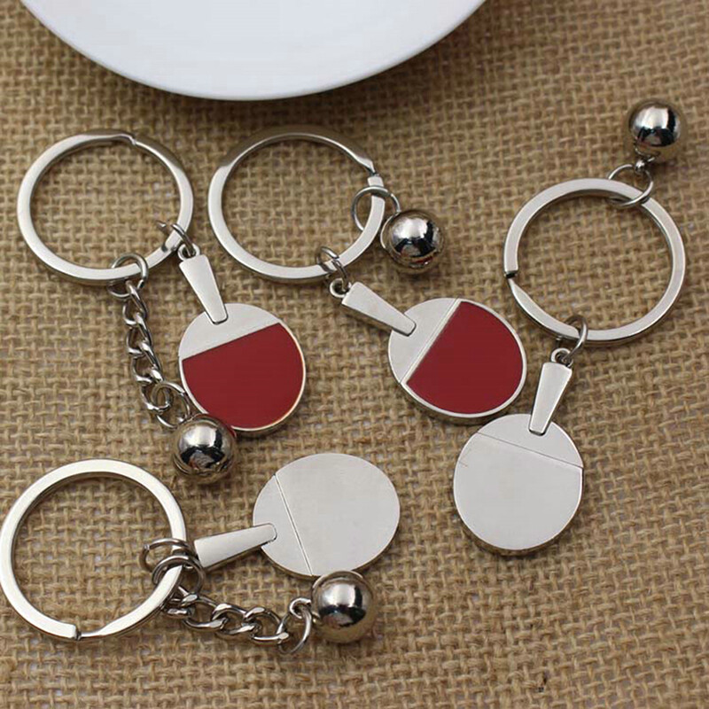 Key Chain Keychain Pingpong Bat Ball Table Tennis Racket Car Decor Ring ...