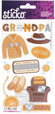 Sticko Grandpa Gold Foil Family Stickers Planner Crafts Father's Day ...