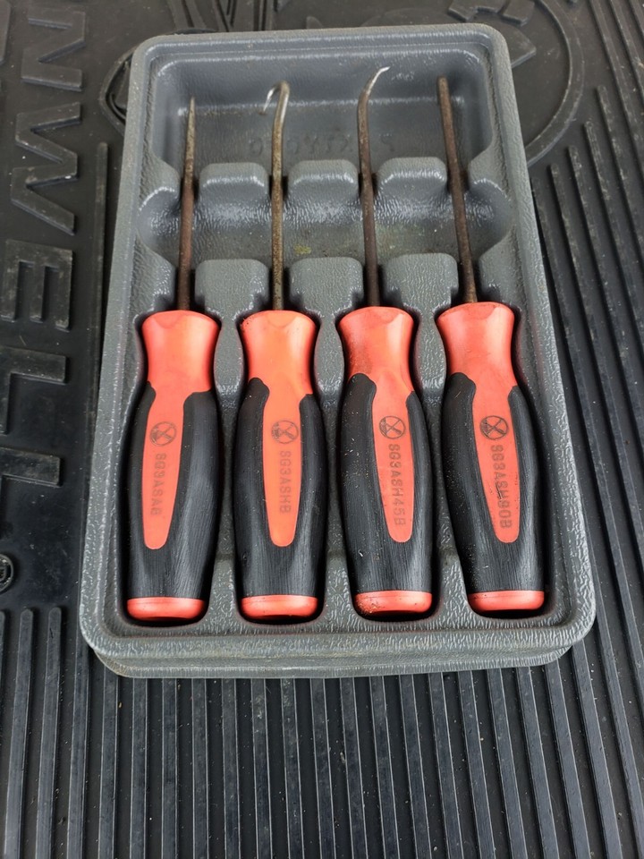 #bf005 Snap-On Tools SGASA204C 4 Piece Orange Mini Soft Grip Awl Hook ...