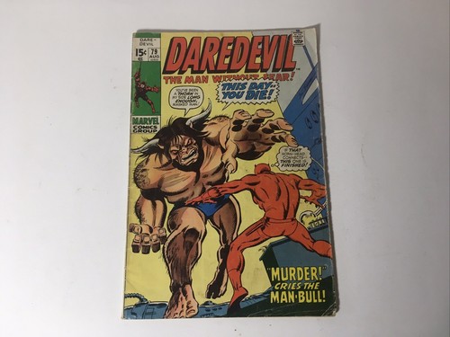 ⚡️ Daredevil #79.Marvel Comics 1971. Man-Bull. Vintage Bronze Era⚡️ | eBay