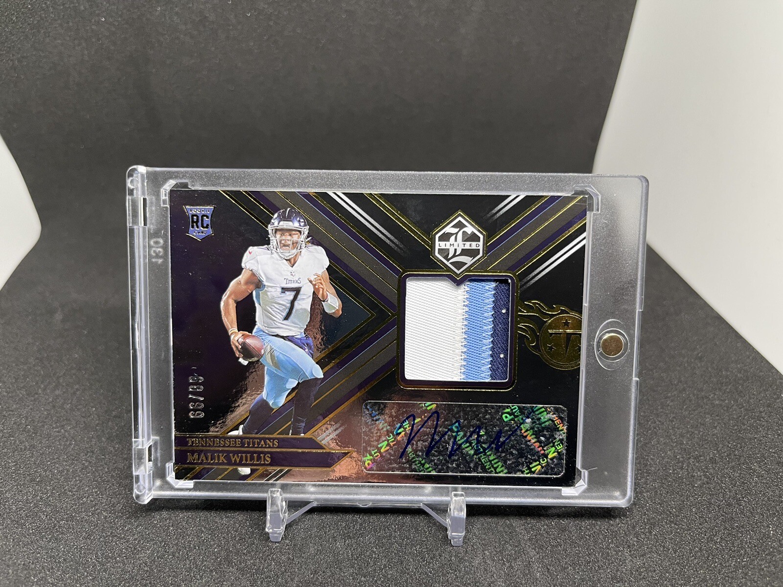 2022 Panini Limited Malik Willis RPA RARE 3 Color Patch Blue Ink Auto ...