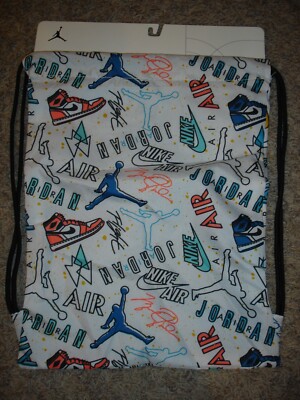 NEW Jordan Jumpman 23 string bag white shoe cinch backpack drawstring ...