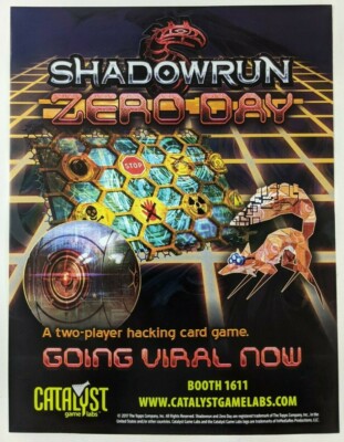 Shadowrun Zero Day Print Ad Game Poster Art PROMO Official Catalyst Advert | eBay
