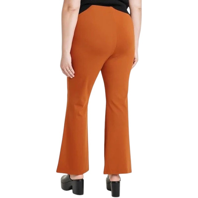 A New Day Womens Pants Sz 2X Brown Rust High Rise Pull On Flare NEW ...