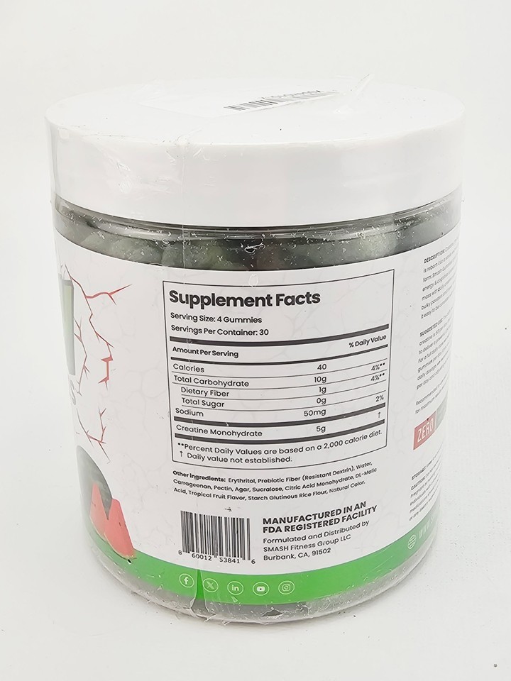 Smash Creatine Gummies 30 Servings Watermelon BB 09/26 860012538416| eBay