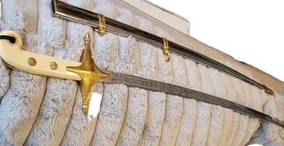 USMC MARINE CORPS OFFICER'S MAMELUKE SWORD & SCABBORD-MILITARY -MARINE ...