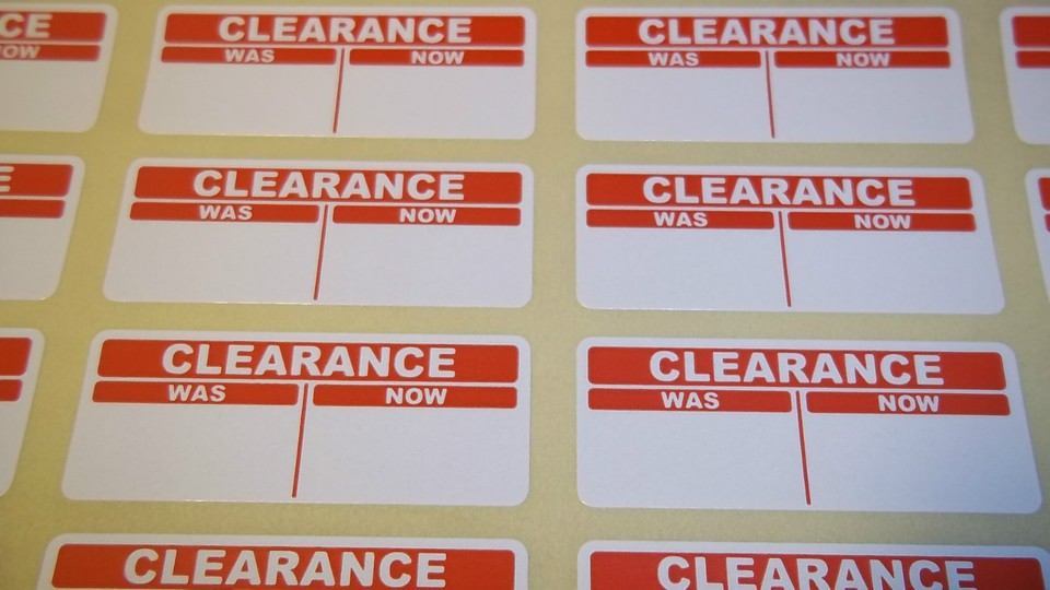 Bright Red SALE / REDUCED / CLEARANCE Price Point Stickers, Sticky ...