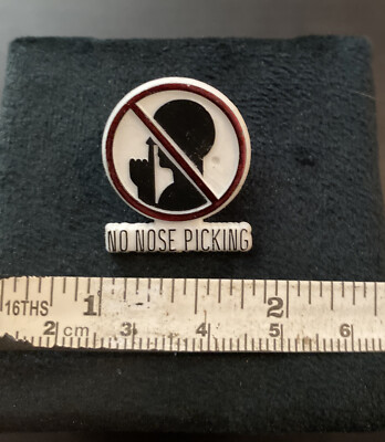 Vtg Plastic No Nose Picking Tie Novelty Sarcasm Pin NOS Goofy Funny ...