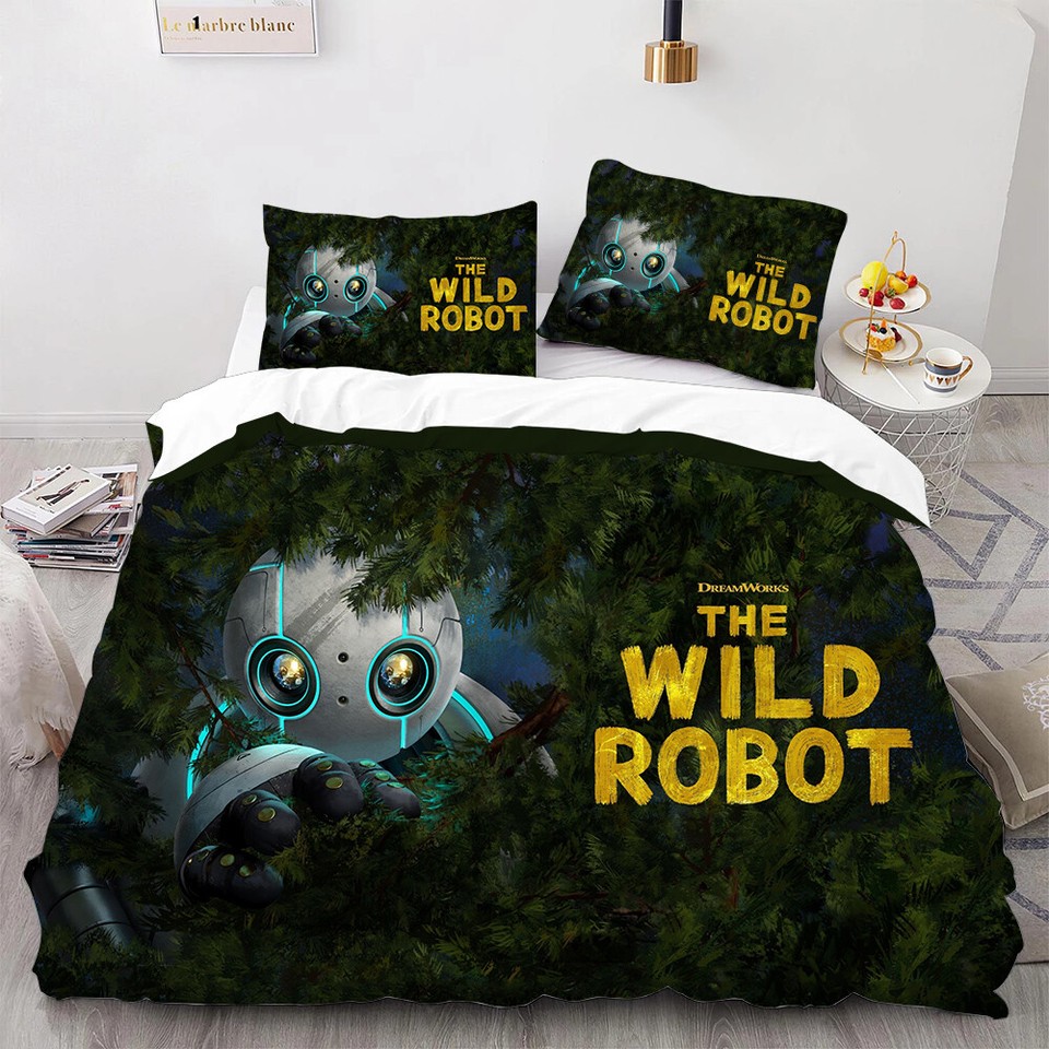 The Wild Robot Bedding Set Roz Brightbill Cartoon Duvet Cover ...