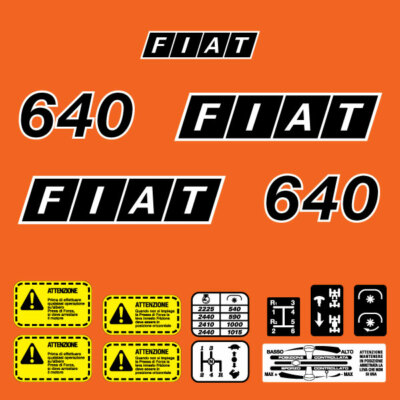 Replacement Decal Set fits Fiat 640 Tractor Vinyl Stickers Aftermarket ...