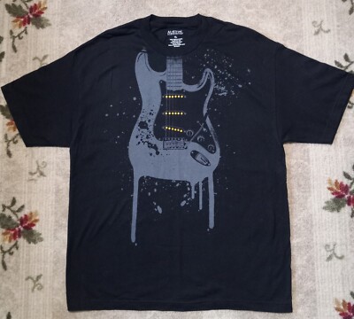 Austin Clothing Guitar Rock N Roll Black Men's Shirt XLARGE | eBay