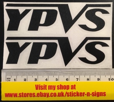 2x Black YPVS 100mm X 29mm Stickers Most Colours | eBay