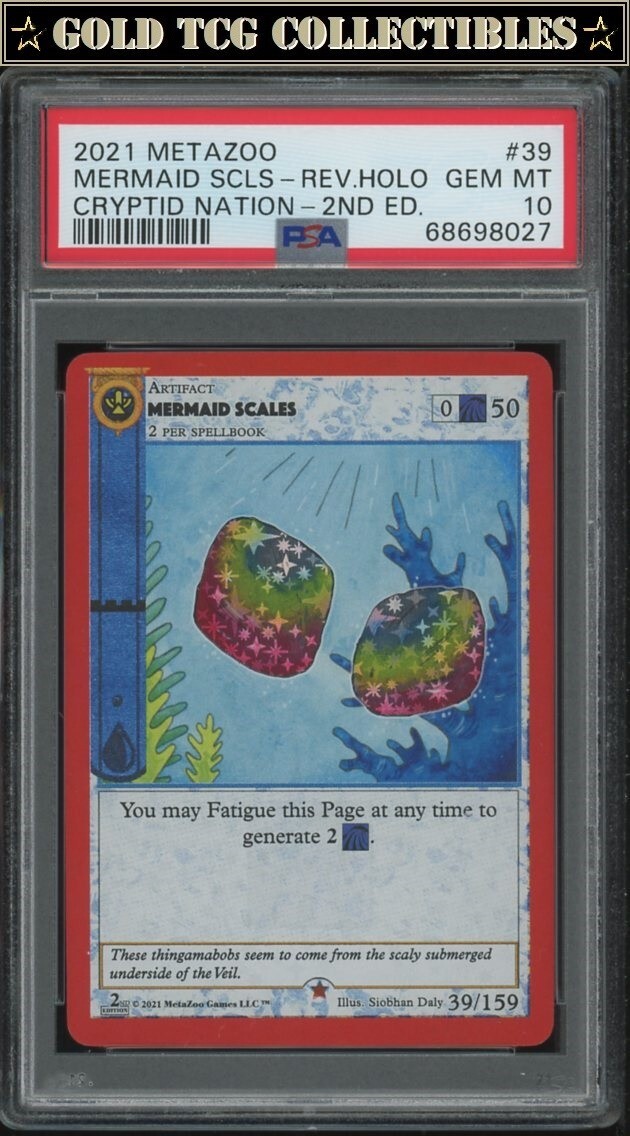 PSA 10 ⭐️ MetaZoo Mermaid Scales 39 Cryptid Nation Reverse Holo 2nd ...