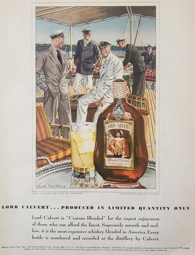 1939 Lord Calvert Custom Blended Whiskey Baltimore MD Sailing Vintage ...