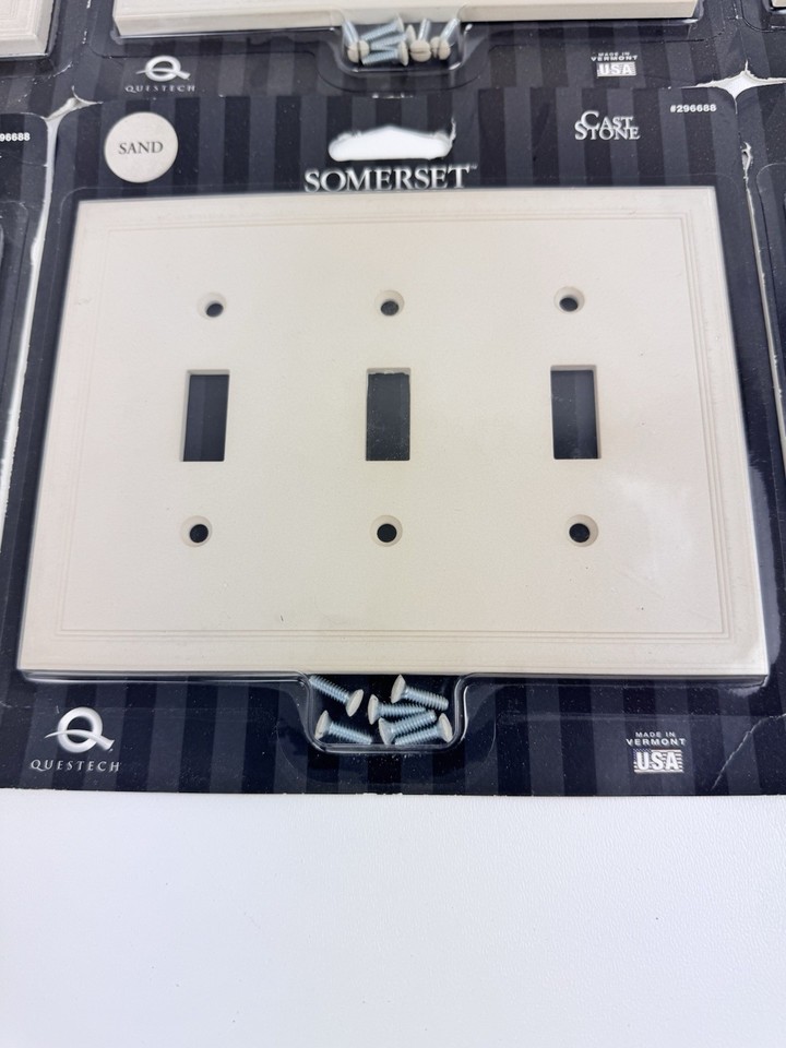 Lot Of 8, SOMERSET 3 Gang Triple Light Switch Cover WallPlate Natural ...