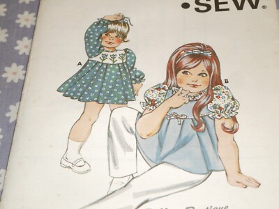 VTG KWIK SEW 1128 TODDLERS DRESS & SMOCK PATTERN--UNCUT-T1-T2-T3-T4 | eBay