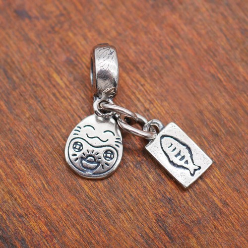 Sterling Silver Fortune Cat Fish European Dangle Charm Bead Pendant | eBay