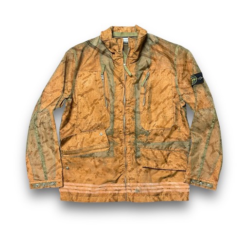 Stone Island Monofilament Orange Camouflage Mesh Jacket 2001 Size L ...