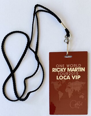 Ricky Martin One World Tour 2015 VIP Pass - Authentic | eBay