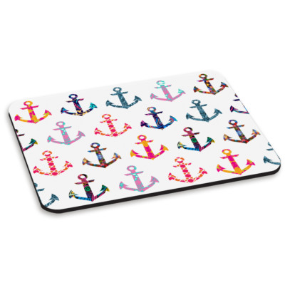 PATCHWORK ANCHORS PC COMPUTER MOUSE MAT PAD - Pattern Sailor Nautical ...