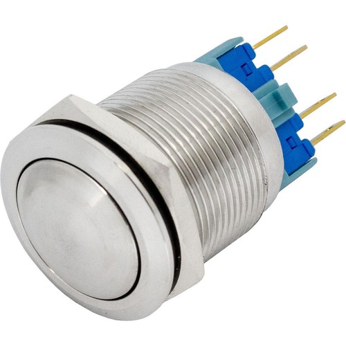 Acier inoxydable Bouton poussoir dôme Ø22mm IP65 2,8x0,5mm Pins 250V 3A ...