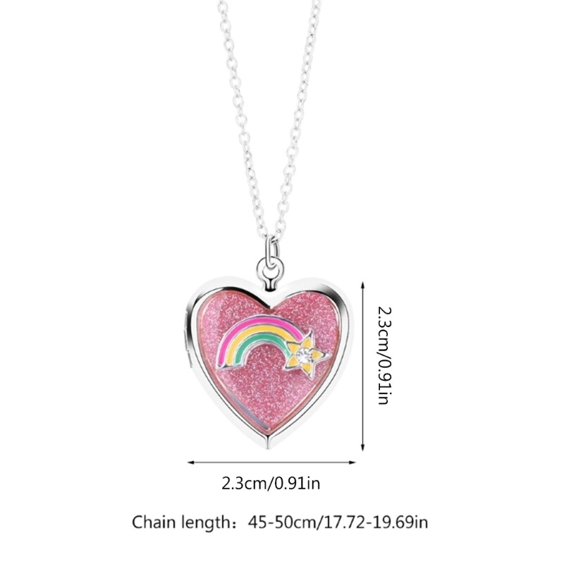 Vintage Rainbow Jewelry Locket Necklace For Women Men Children ...