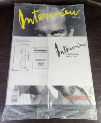 *SEALED/NOS* Interview Magazine, March 1989, John Malkovich/Warhol ...