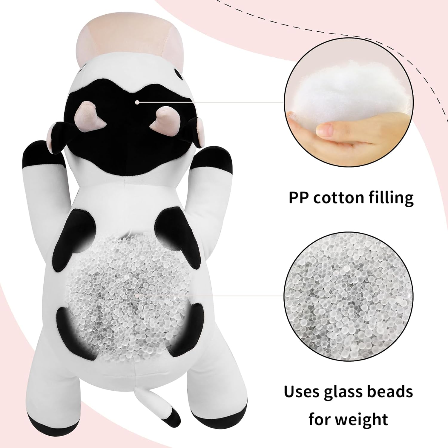 Milk Cow Weighted Plush, 24" 4.2 Lbs Weighted Stuffed Animals Series ...