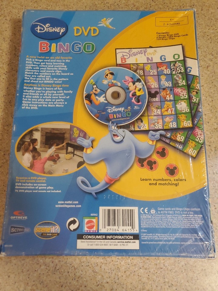 Disney DVD Bingo From The Makers Of Scene It Mattel 2007 Mickey Mouse ...
