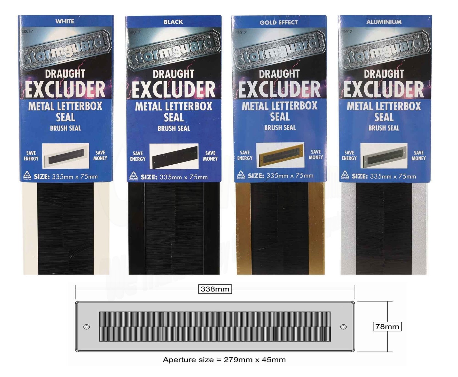 Letterbox Draught Excluder Seal Bristle Brush Internal Letter Box Metal ...