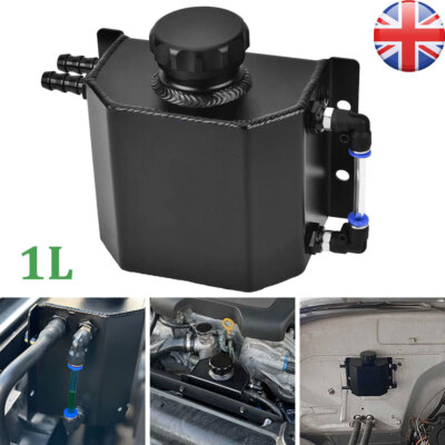 1L Car Radiator Coolant Water Expension Tank Bottle Header Black ...